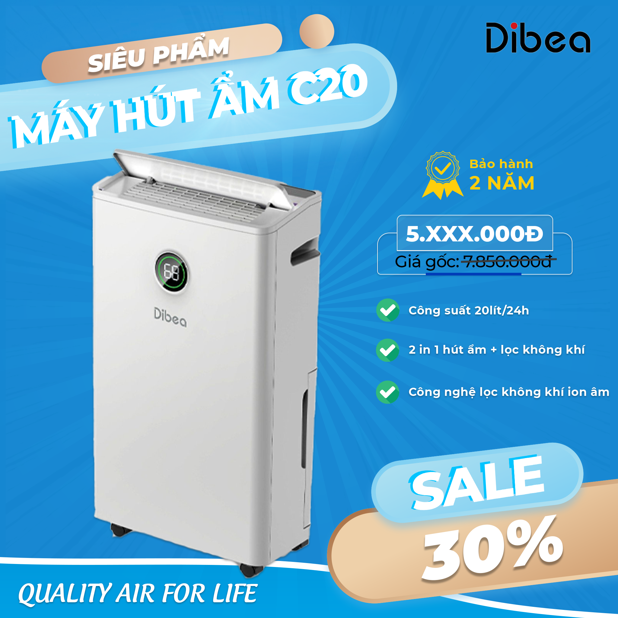 Máy hút ẩm C20 – DIBEA VN